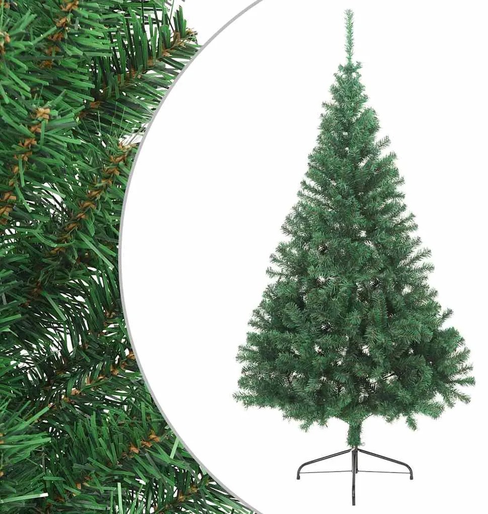 Umělý poloviční vánoční stromek se stojanem zelený 210 cm PVC 321033