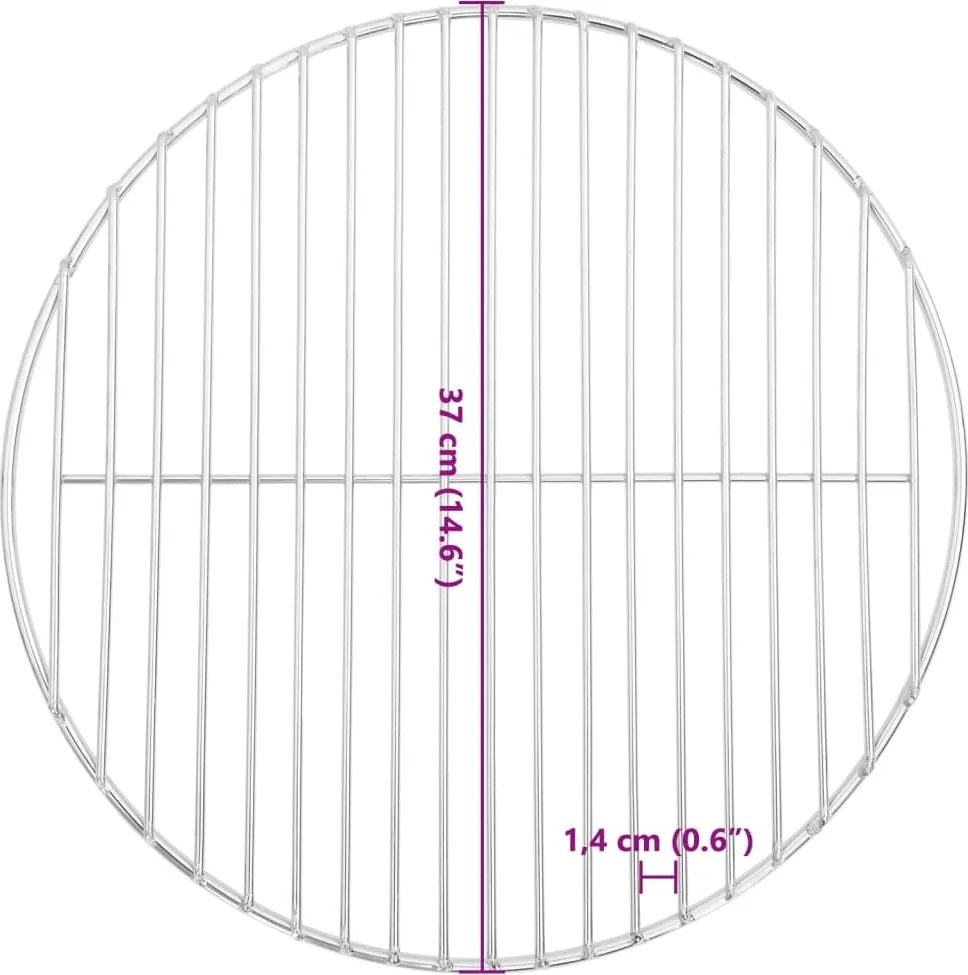 vidaXL Grilovací rošt kulatý Ø 37 cm 304 nerezová ocel [4010552]