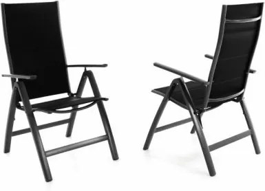 Sada dvou zahradních hliníkových židlí DELUXE - černá