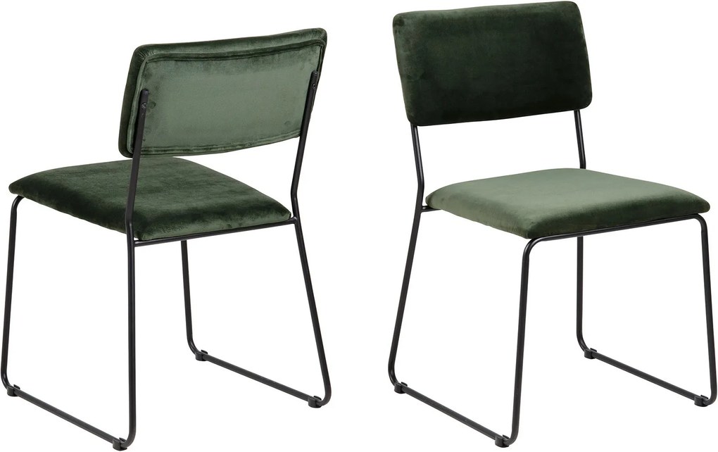 ACTONA Sada 2 ks − Židle Cornelia zelená 80 × 50 × 53.5 cm