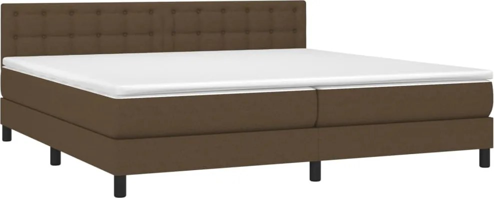 Box spring postel s matrací tmavě hnědá 200x200 cm textil 3140404