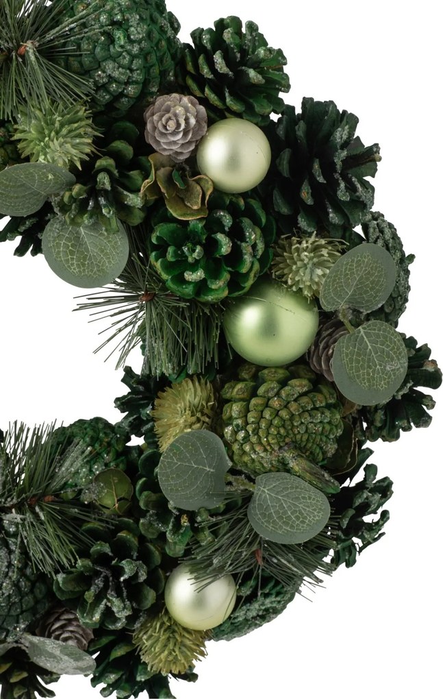 Zelený vánoční věnec se šiškami Pinecone – 34*34*8 cm