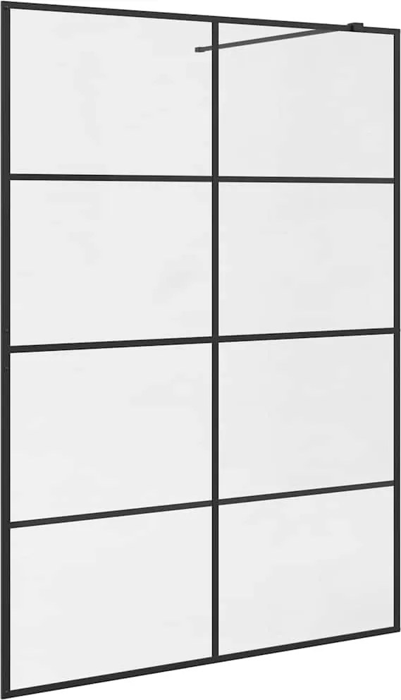 Zástěna do průchozí sprchy čiré ESG sklo 140 x 195 cm černá 151037
