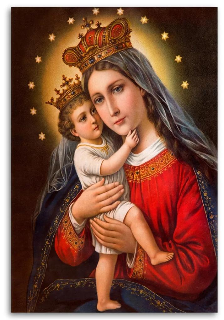 Obraz na plátně RELIGIÓZNÍ Madona s dítětem, - 60x90 cm