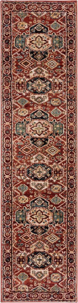 Flair Rugs, Běhoun Sincerity Royale Gillingham Red, 66x300, červená, chodba / předsíň