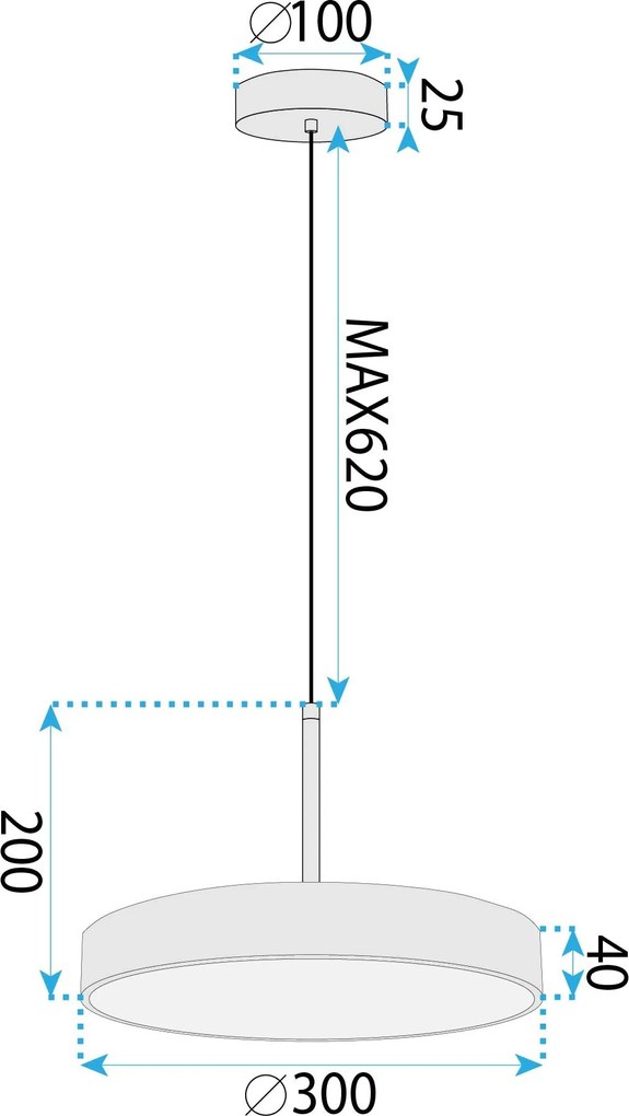 Toolight Závěsné LED osvětlení APP1687-1CP 30 cm, zlatá kartáčovaná