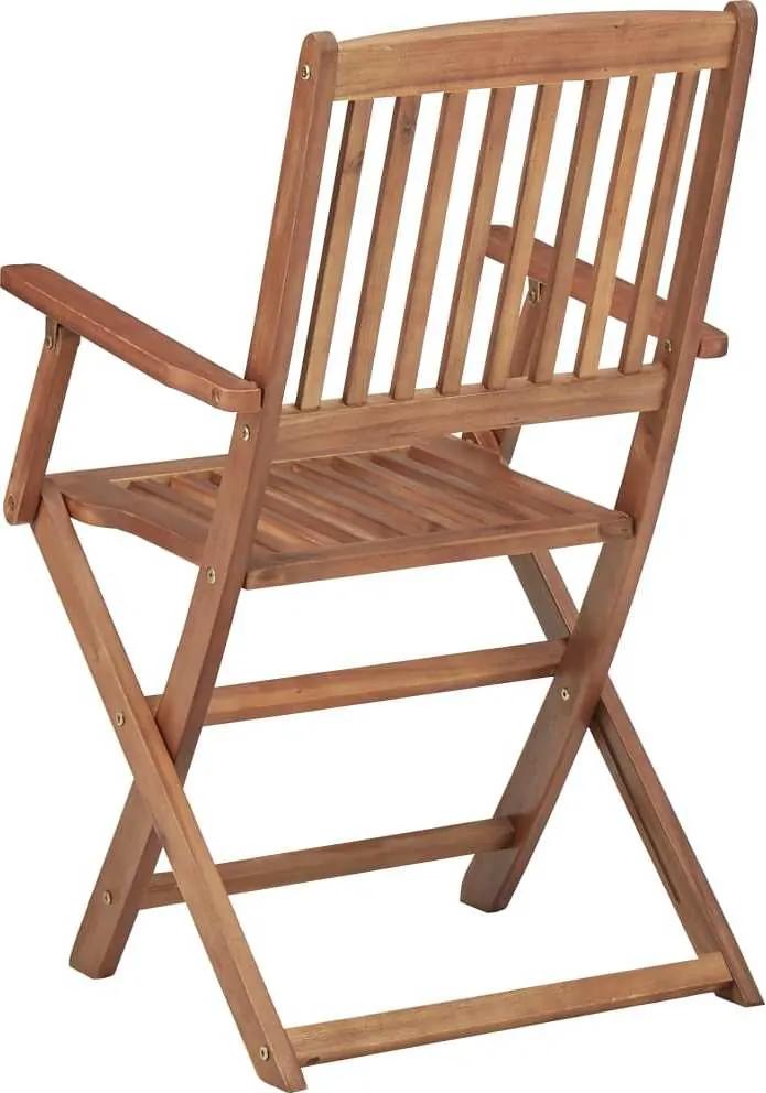 vidaXL Skládací zahradní židle s poduškami 4 ks masivní akáciové dřevo [3064622] Barva: antracitová