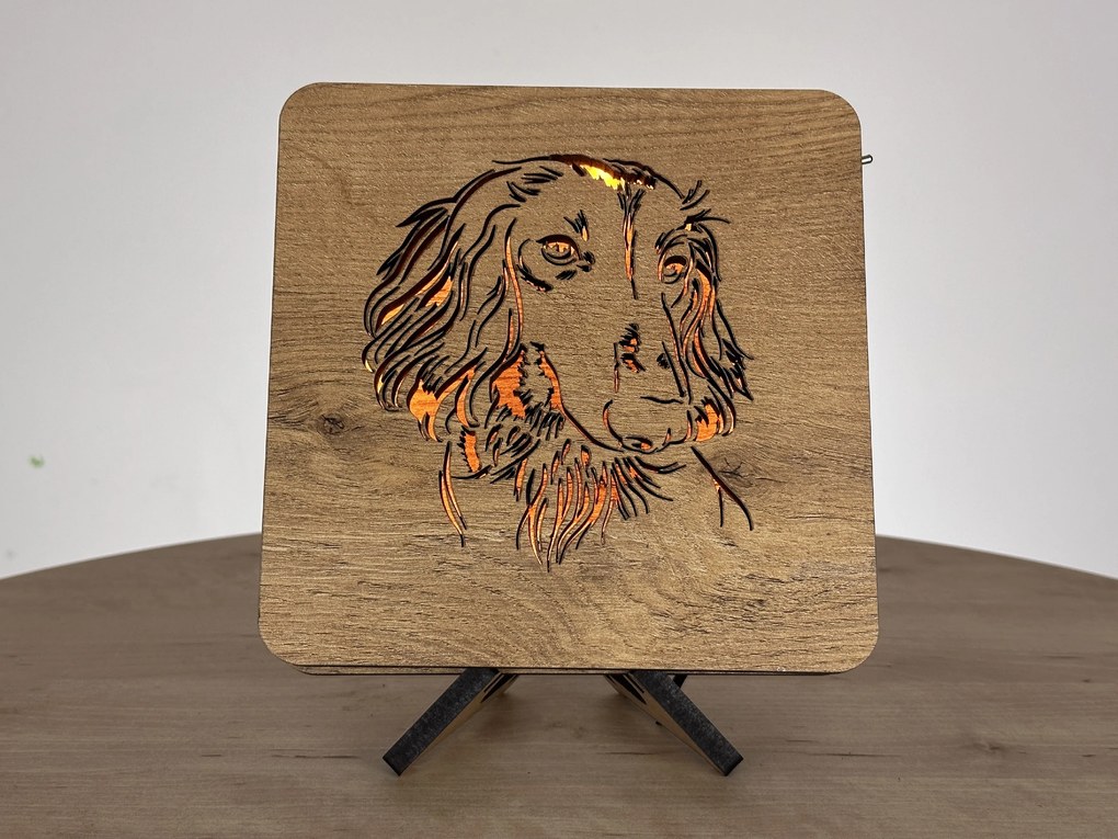 Li-Go "Jezevčík dlouhosrstý " lampa 19x19 cm provedení povrchu: bříza