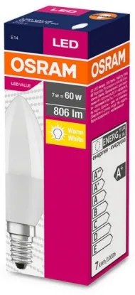 LED žárovka E14 OSRAM CL B FR 7W (60W) teplá bílá (2700K), svíčka