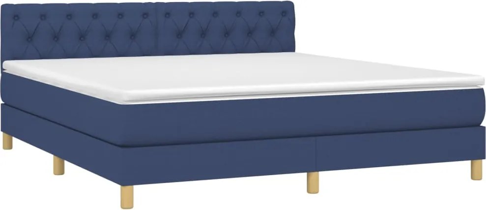 Box spring postel s matrací modrá 160x200 cm textil 3140871