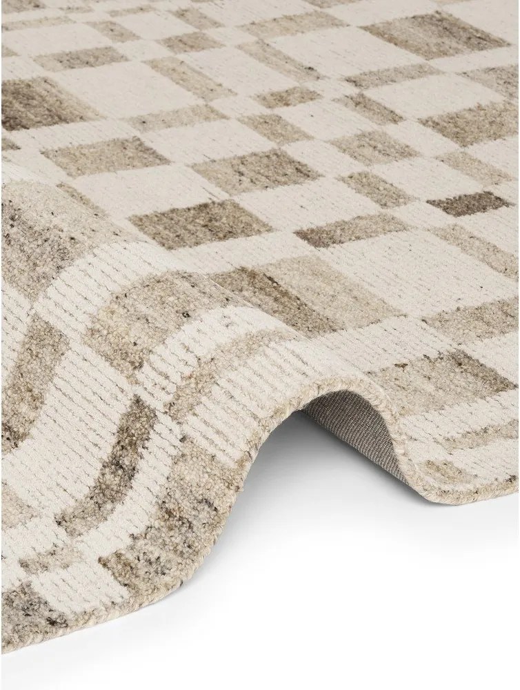 Krémový ručně tkaný vlněný koberec 80x150 cm Boho 1.0 Structa – Vikosa