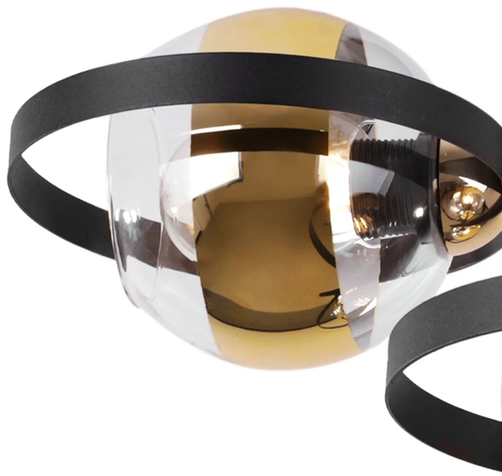Stropní svítidlo Asturia Ring, 3x zlaté/transparentní skleněné stínítko, B/G