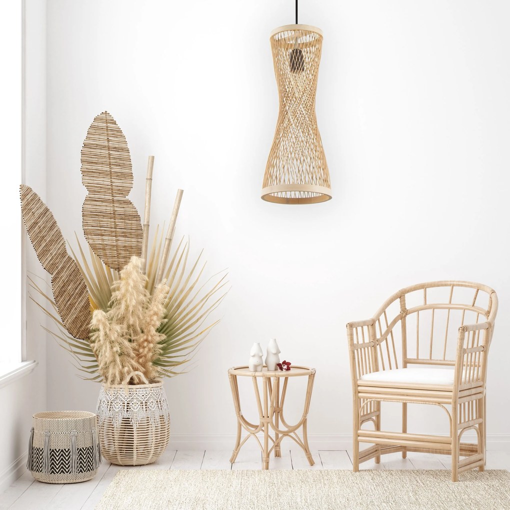 Toolight Natural, závěsné stropní svítidlo 1xE27 APP1637-1CP, přírodní hnědá, OSW-05107