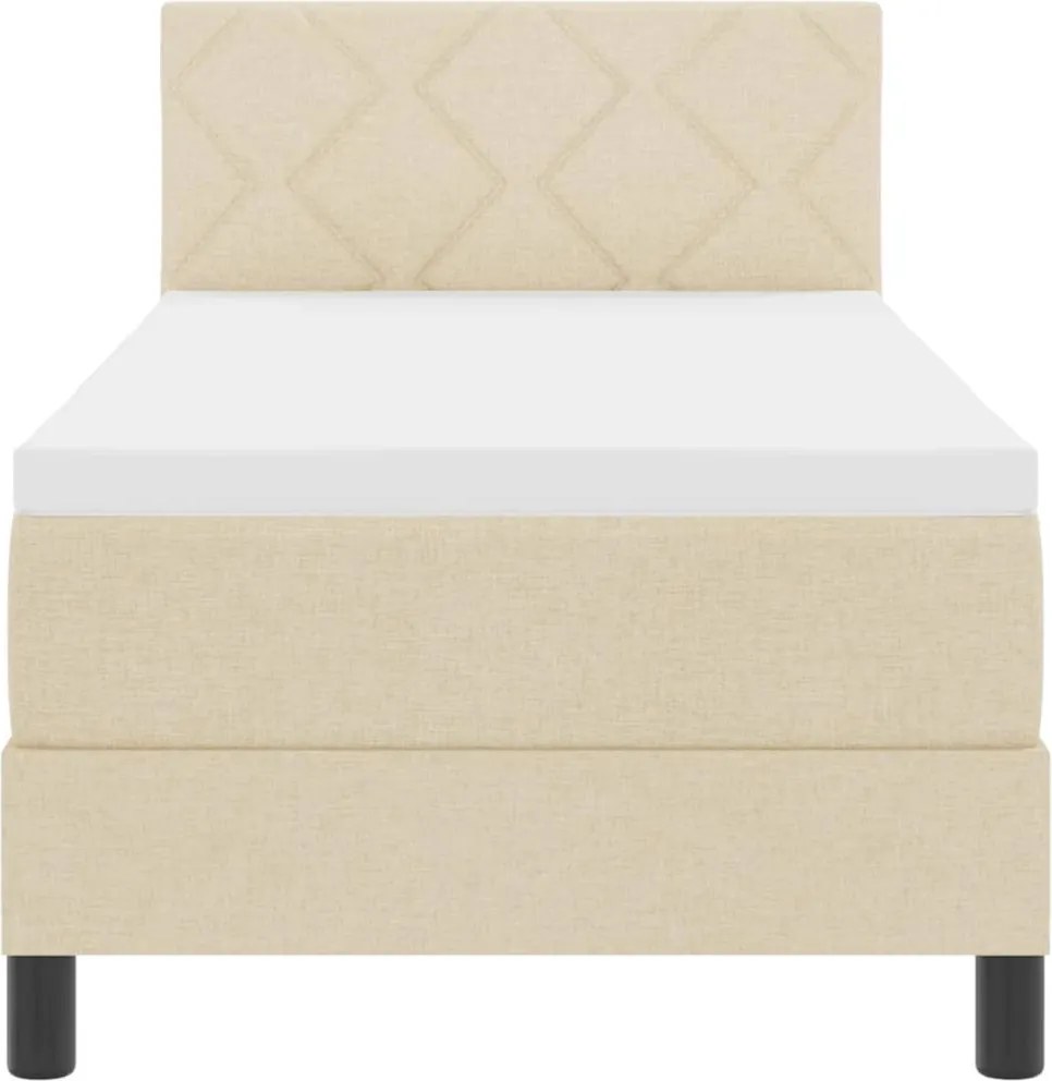 Postel s boxspringem s čelo Krémová 80 x 200 cm textil 3338725