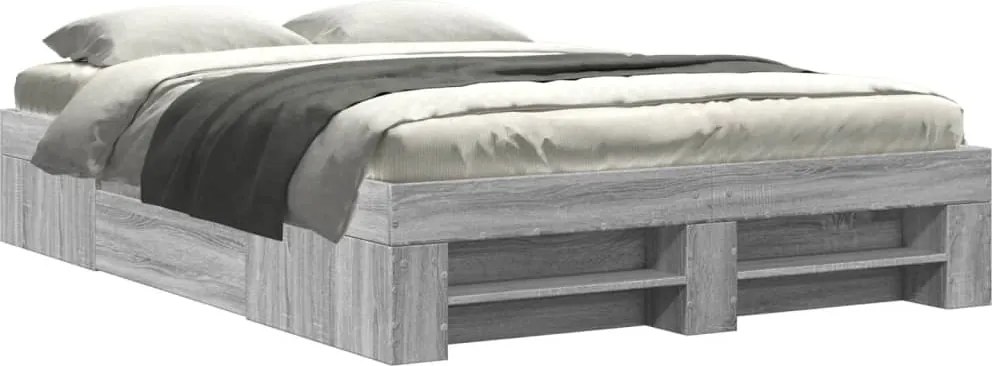 Rám postele šedý sonoma 140 x 190 cm kompozitní dřevo 3295504