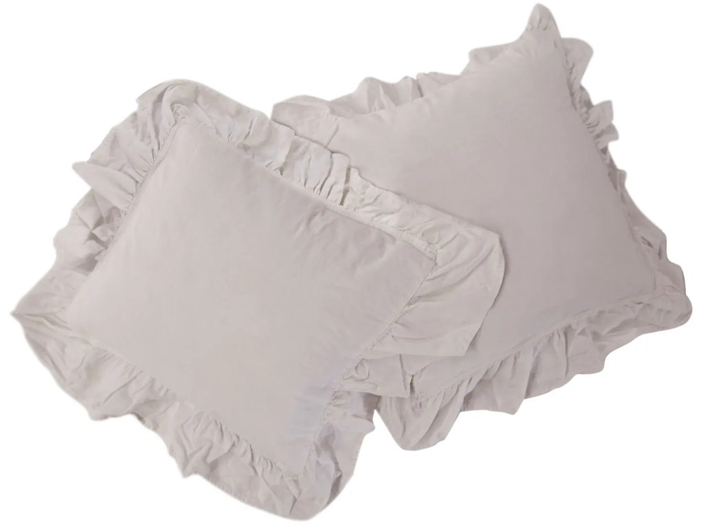 DEKORAČNÍ POVLAK NA POLŠTÁŘ STONEWASHED SADA 2 KS 40X40 CM KRÉMOVÁ