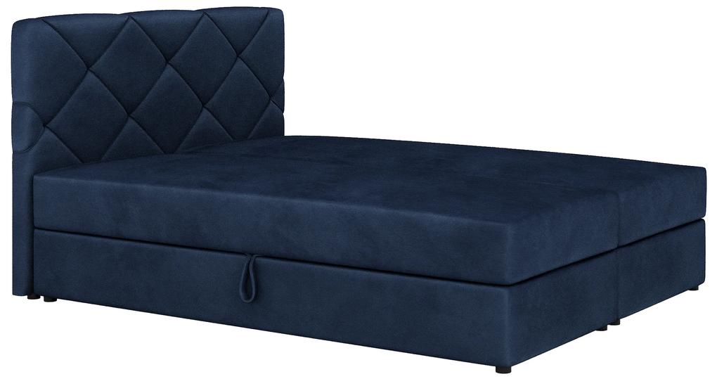Kontinentální postel 140x200 cm Karum Comfort (tmavě modrá) (s roštem a matrací). 1056018