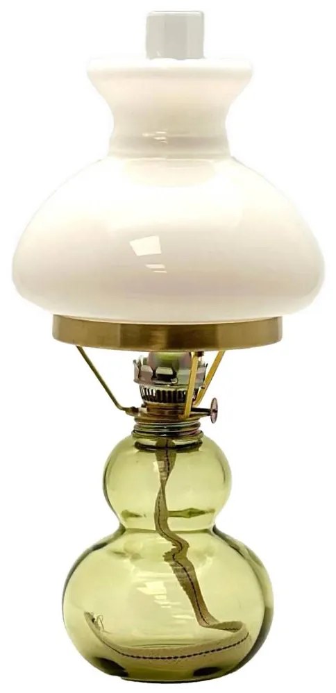 Floriánova huť Petrolejová lampa ZUZANA 43 cm lesní zelená FL0052