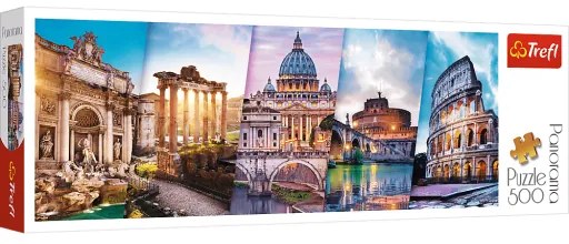 Trefl Panoramatické puzzle Cestování do Itálie 500 dílků