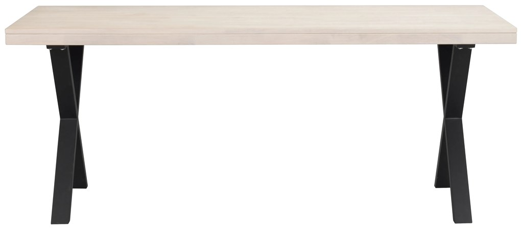 Bělený masivní dubový jídelní stůl Rowico Madis X, 170 cm
