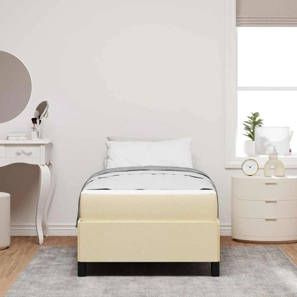 Postel s boxspringem Krémová 90 x 200 cm textil 3398834