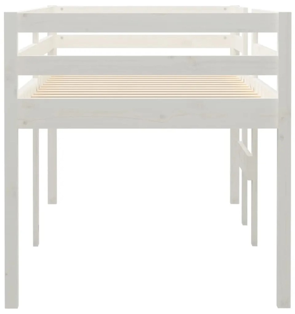 Patrová postel bílá 90 x 190 cm masivní borové dřevo - Default Title