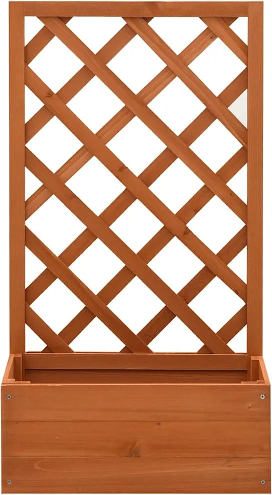 Zahradní truhlík s treláží oranžový 50x25x90 cm masivní jedle 314830