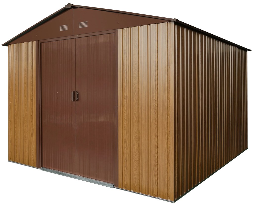 Zahradní domek BestBerg ZDB-9D / 9 m² / 279 x 324 x 211 cm / dekor dřevo/hnědá