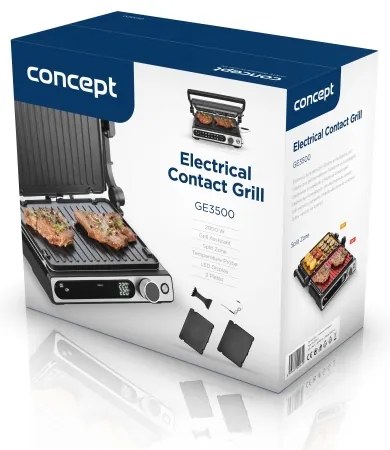 Concept ge3500 - Kontaktní gril s teplotní sondou 2000W/230V černá