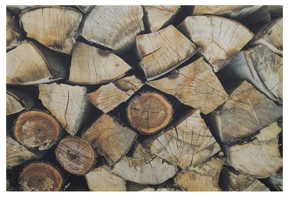 Rohožka s motivem dřeva Fireplace wood - 75*50*1cm