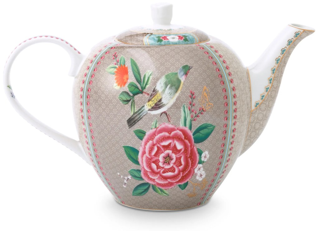 Pip Studio Blushing Birds khaki čajová konvice 1,6l, khaki