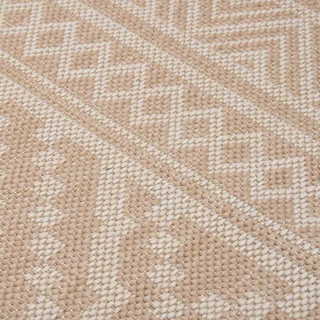Venkovní hladce tkaný koberec 200x280 cm hnědá pruhy 340868