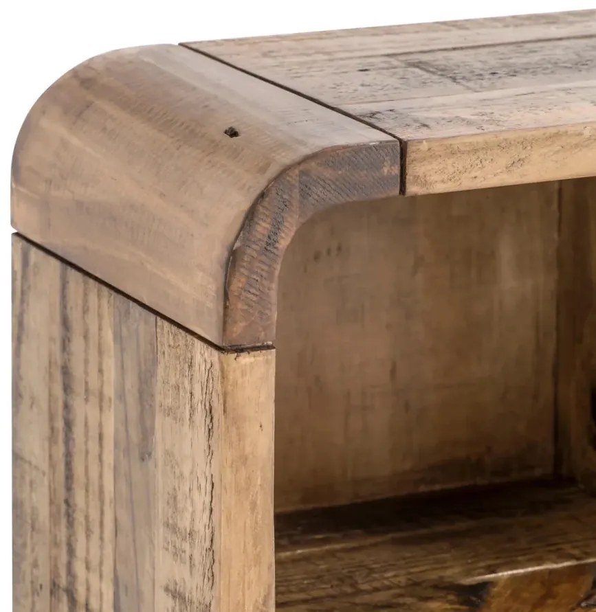 furniture-nabytek.cz - Masivní koupelnové zrcadlo Dingora II z recyklované borovice, lakované, přírodní – 130×60 cm