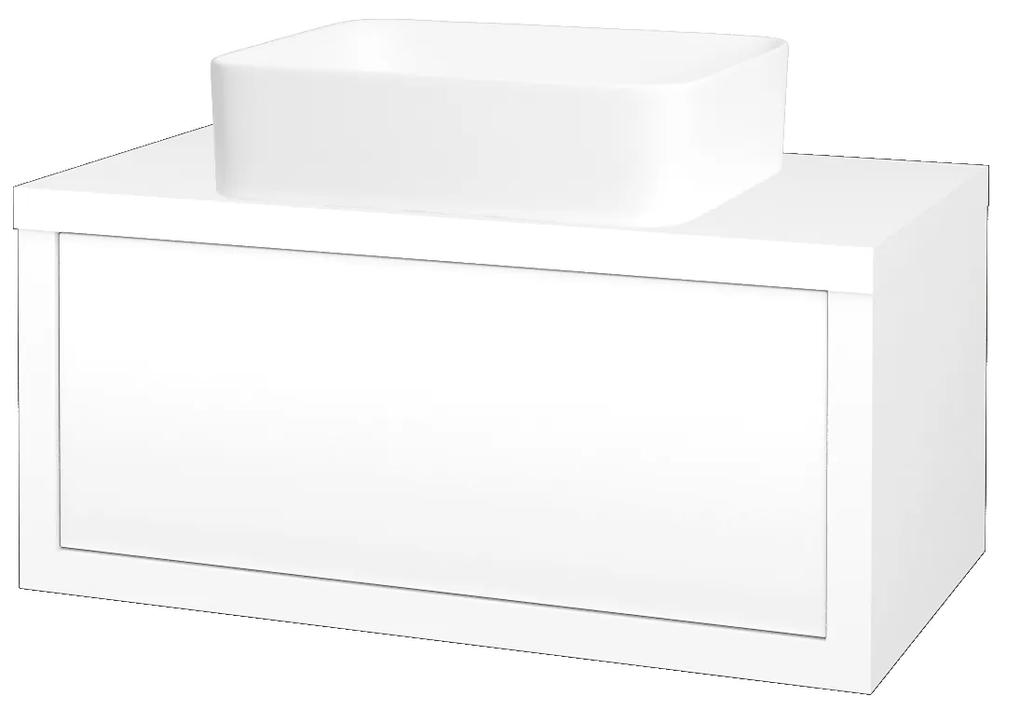 Dřevojas Koupelnová skříň STORM SZZ 80 (umyvadlo Joy) Varianta: D10 Borovice Jackson / L01 Bílá vysoký lesk