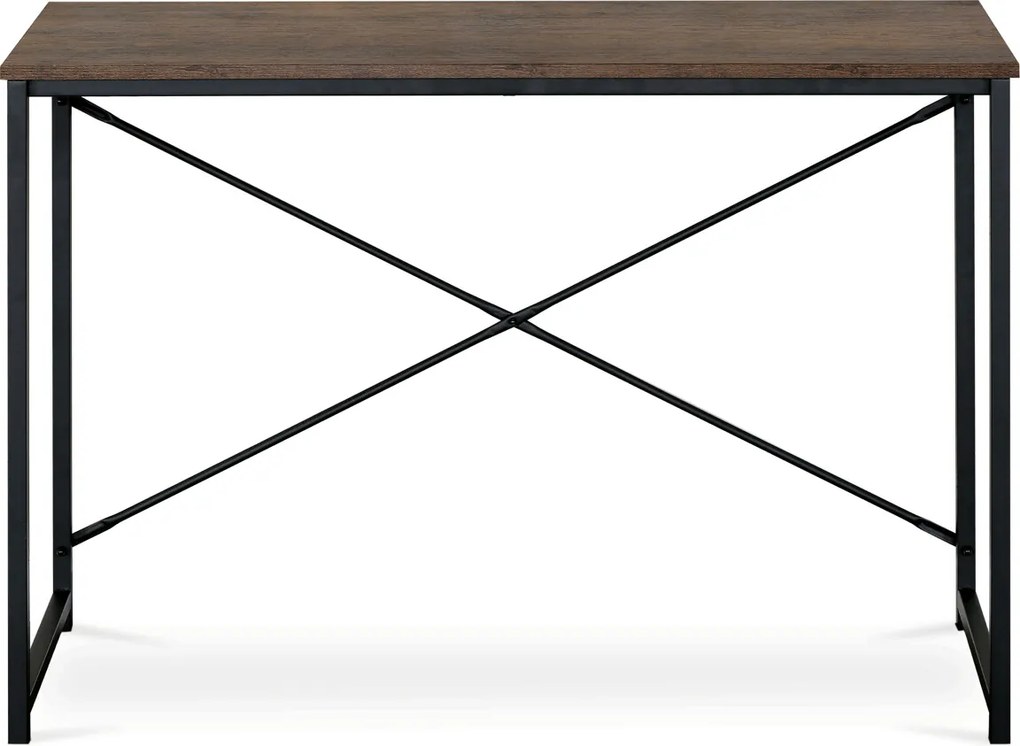 Pracovní stůl PRESTANO - old wood dekor / černé kovové nohy