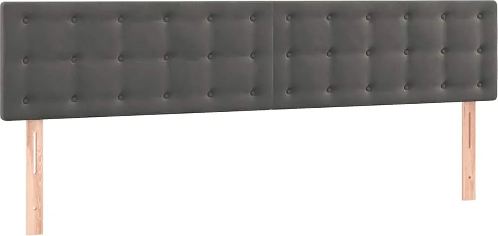Čelo postele s LED tmavě šedé 180x5x78/88 cm samet 3122107