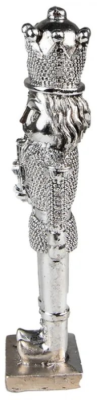 Vánoční dekorace Louskáček Stříbrný 5*4*16 cm – 5x4x16 cm