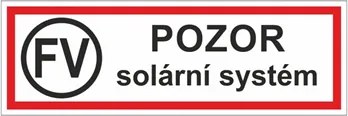 Nálepka "Pozor solární systém" 15x5cm