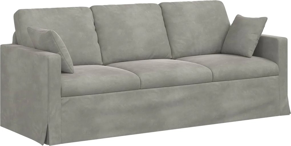 Set pohovek 2 ks Světle šedá samet 3407595