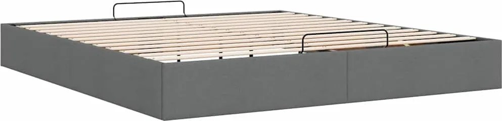 Osmanský rám postele bez matrací tmavě šedá 180x200 cm textil 3310897
