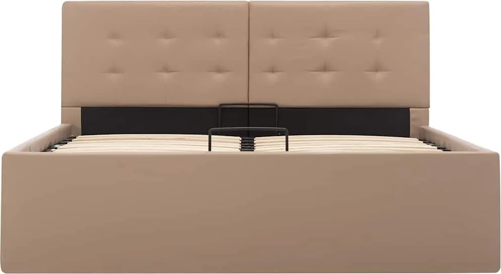 Rám postele zvedací úložiště cappuccino umělá kůže 120 x 200 cm 285530