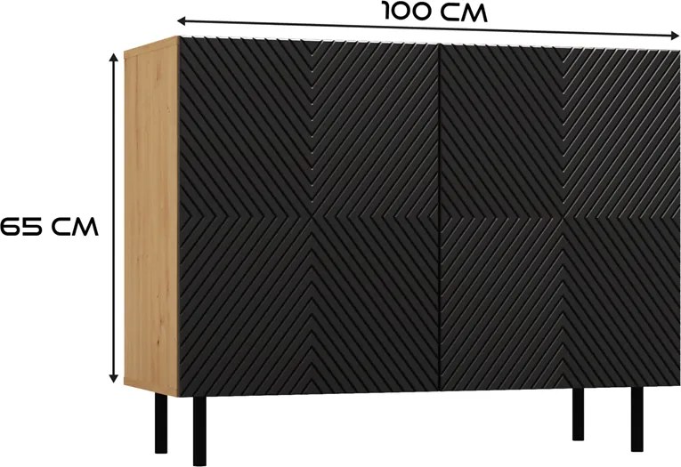 Komoda KAMA 2D artisan/černá