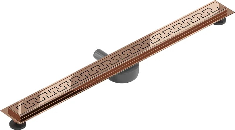 Mexen Flat 360°, lineární podlahový žlab 90 cm, růžové zlato, 1624090-40