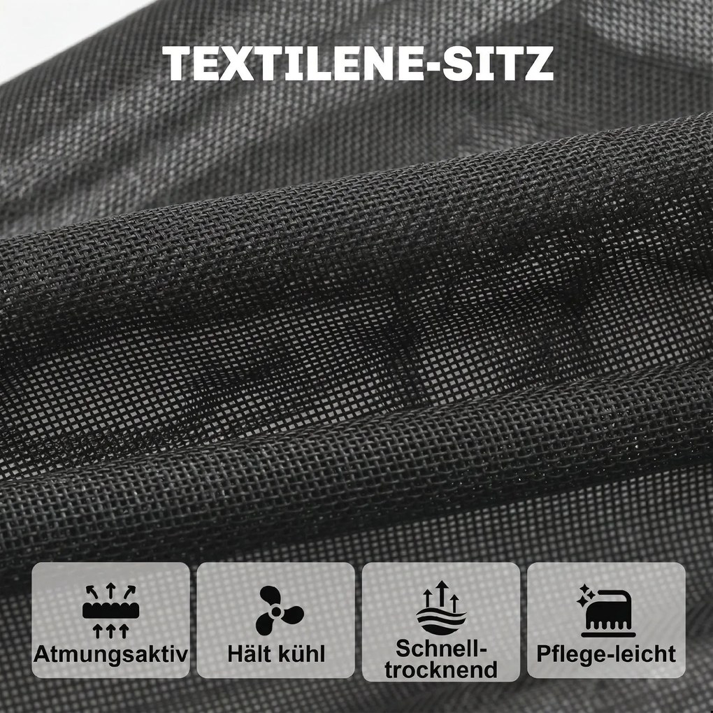 Outsunny 5dílný venkovní jídelní set – čtvercový stůl se skleněnou deskou a 4 skládací provazové židle, světle šedá
