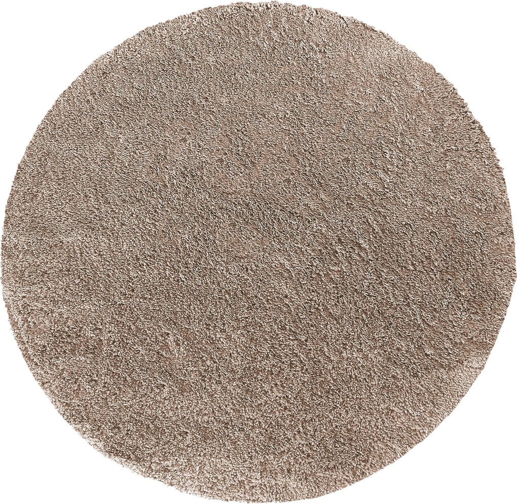 DY Karamelový kulatý huňatý koberec Camel Rozměr: 60 cm