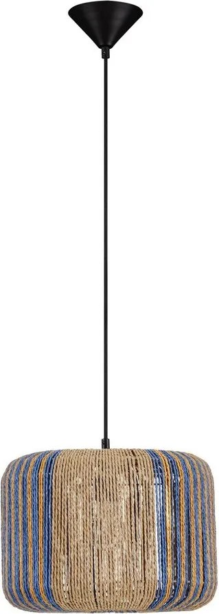 Modré/v přírodní barvě provazové závěsné svítidlo ø 33 cm Abby – Nova Luce