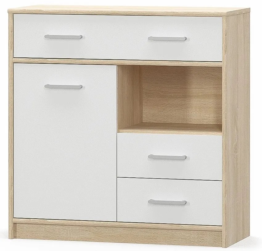 Casarredo Komoda 1D3S TIPS dub sonoma/bílá mat