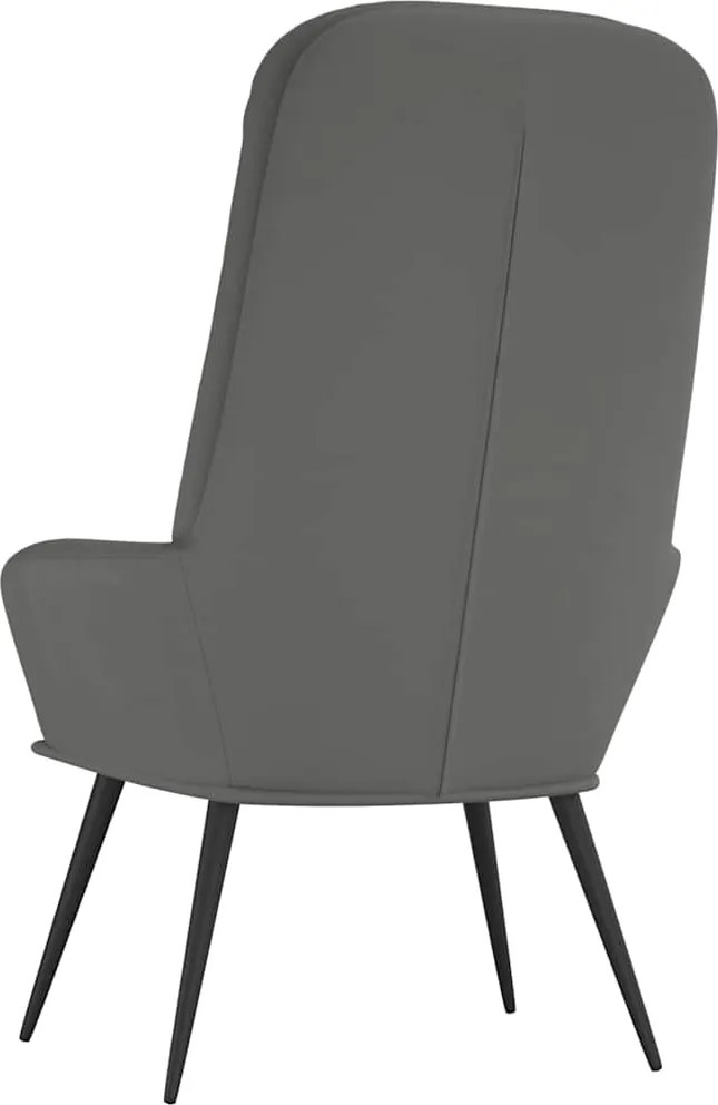 Relaxační křeslo tmavě šedé samet 341195