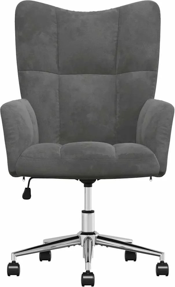Relaxační křeslo tmavě šedé samet 328162