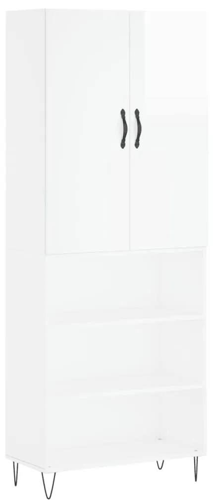 Skříň highboard lesklá bílá 69,5 x 34 x 180 cm kompozitní dřevo,  3198115